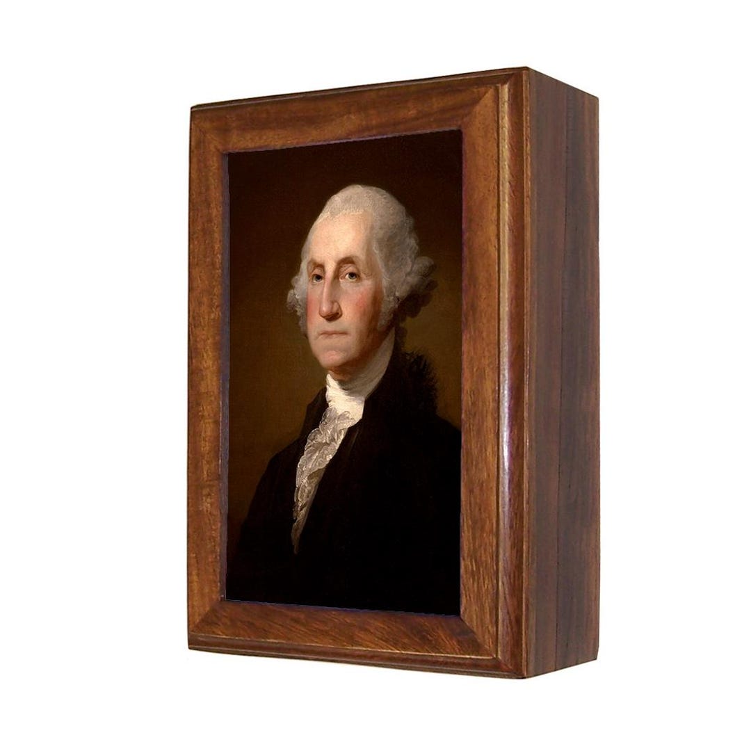 George Washington Trinket Box: Rustic Wood Presidential Decor - Etsy