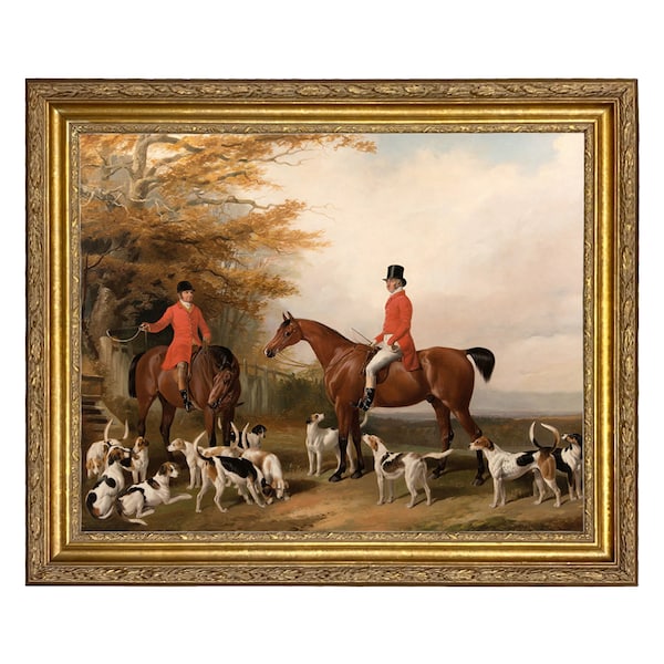 Antique Hunting Scene Oil Painting - Etsy