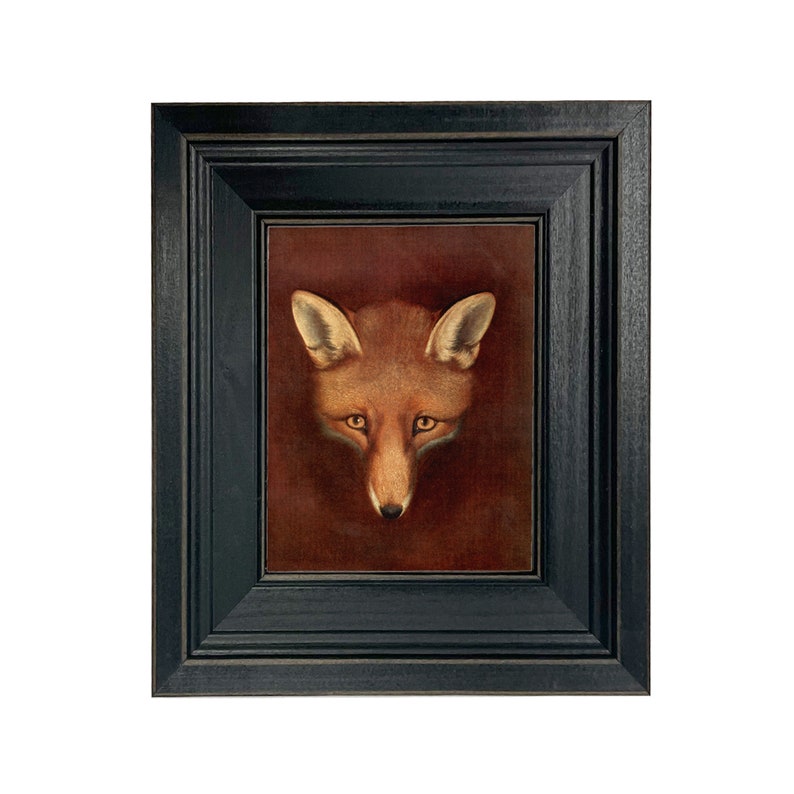 Framed Fox Head Oil Painting Print, English Country Decor - Etsy
