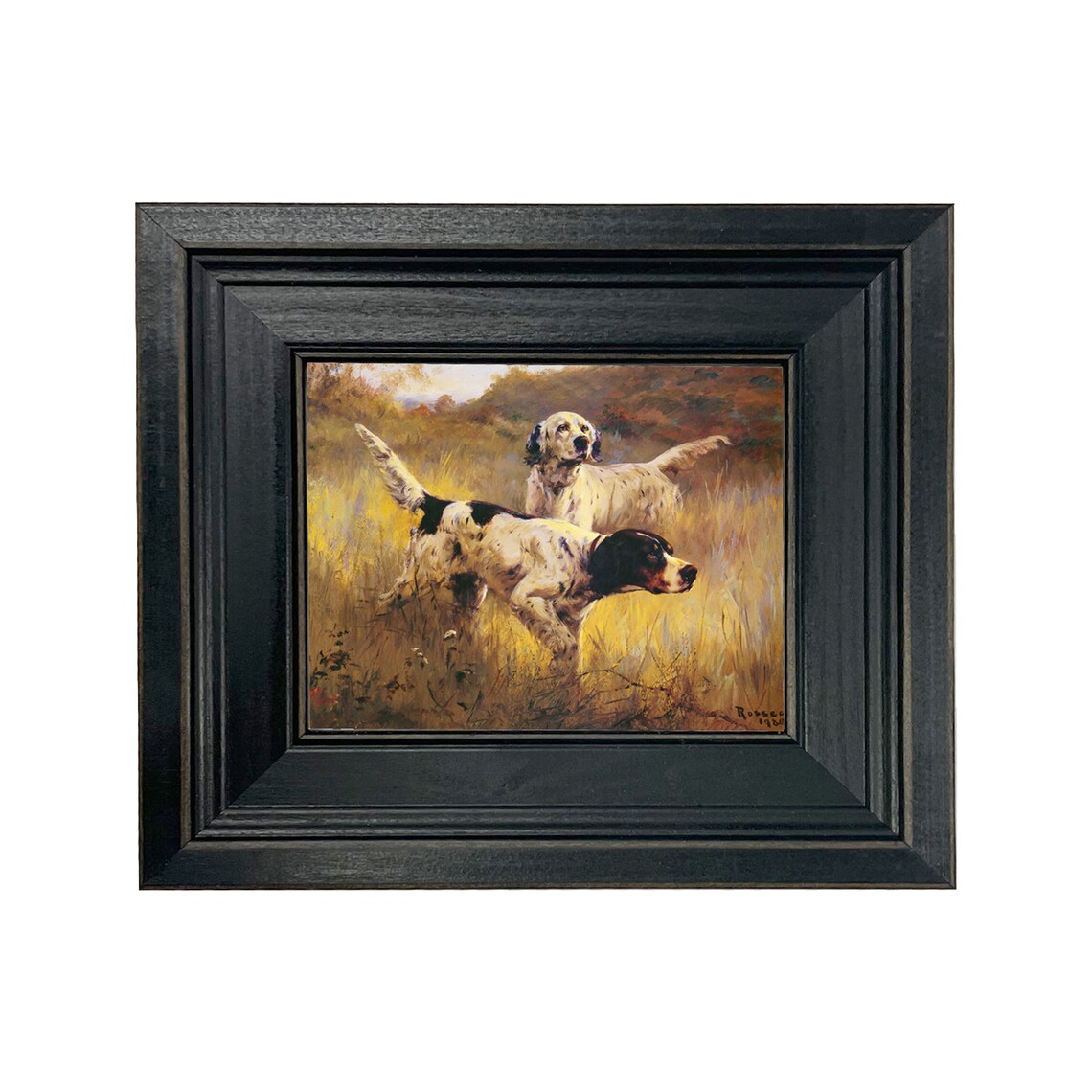 English Setters Oil Painting Print on Canvas in Distressed - Etsy