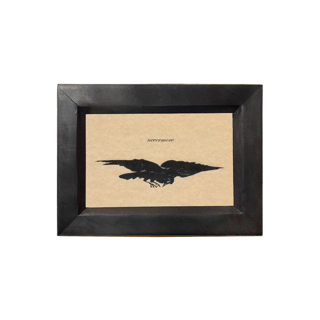 Nevermore the Raven Sketchy Edgar Allan Poe French Illustration Framed ...