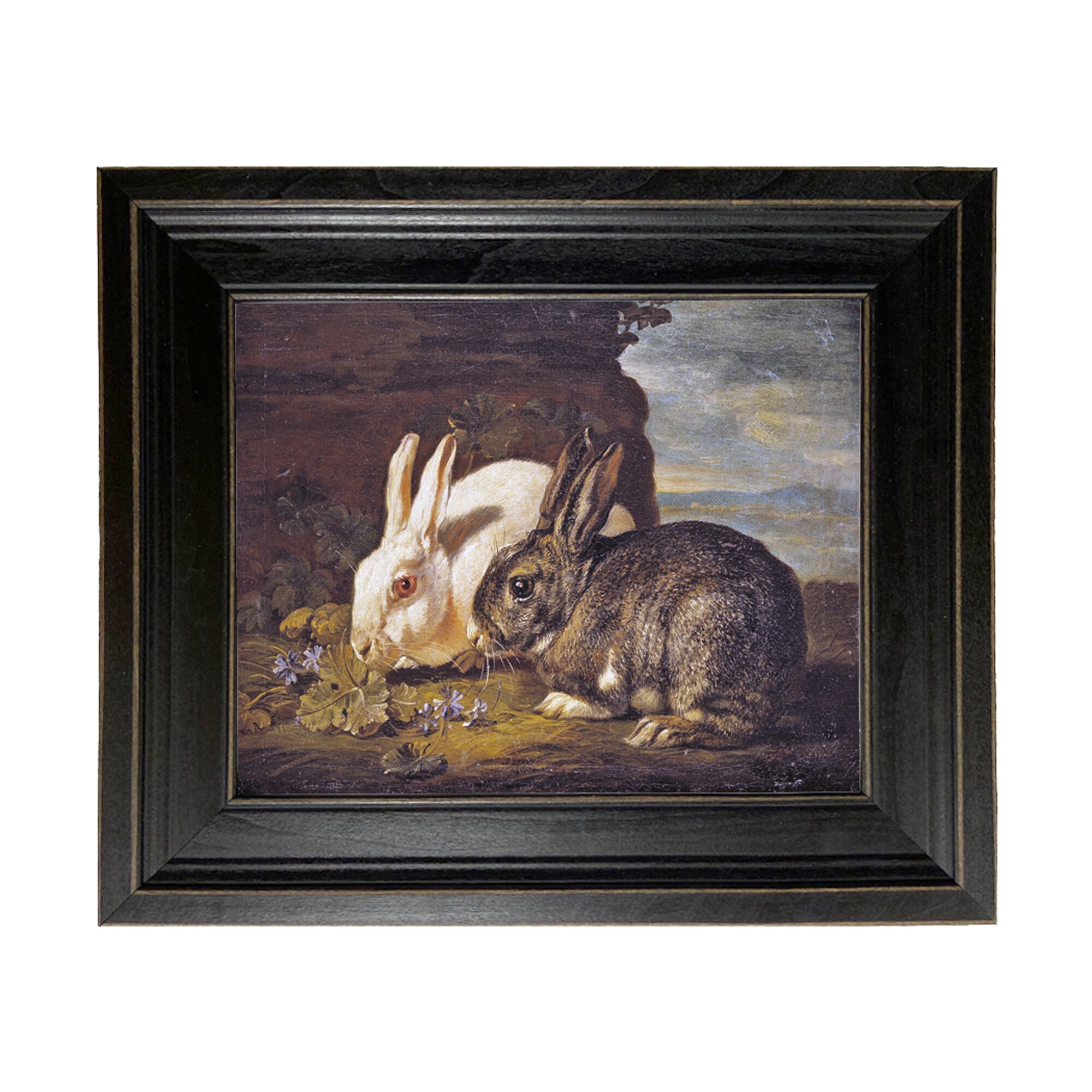 Pair of Rabbits Oil Painting Print Reproduction on Canvas in - Etsy