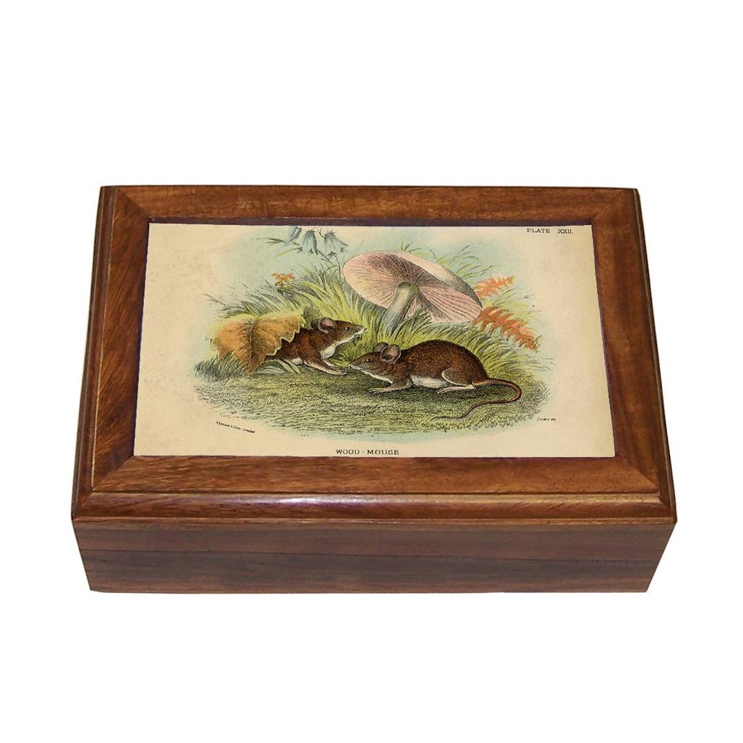 Mouse and Mushroom Wood Trinket Box: Cottagecore Woodland Decor - Etsy