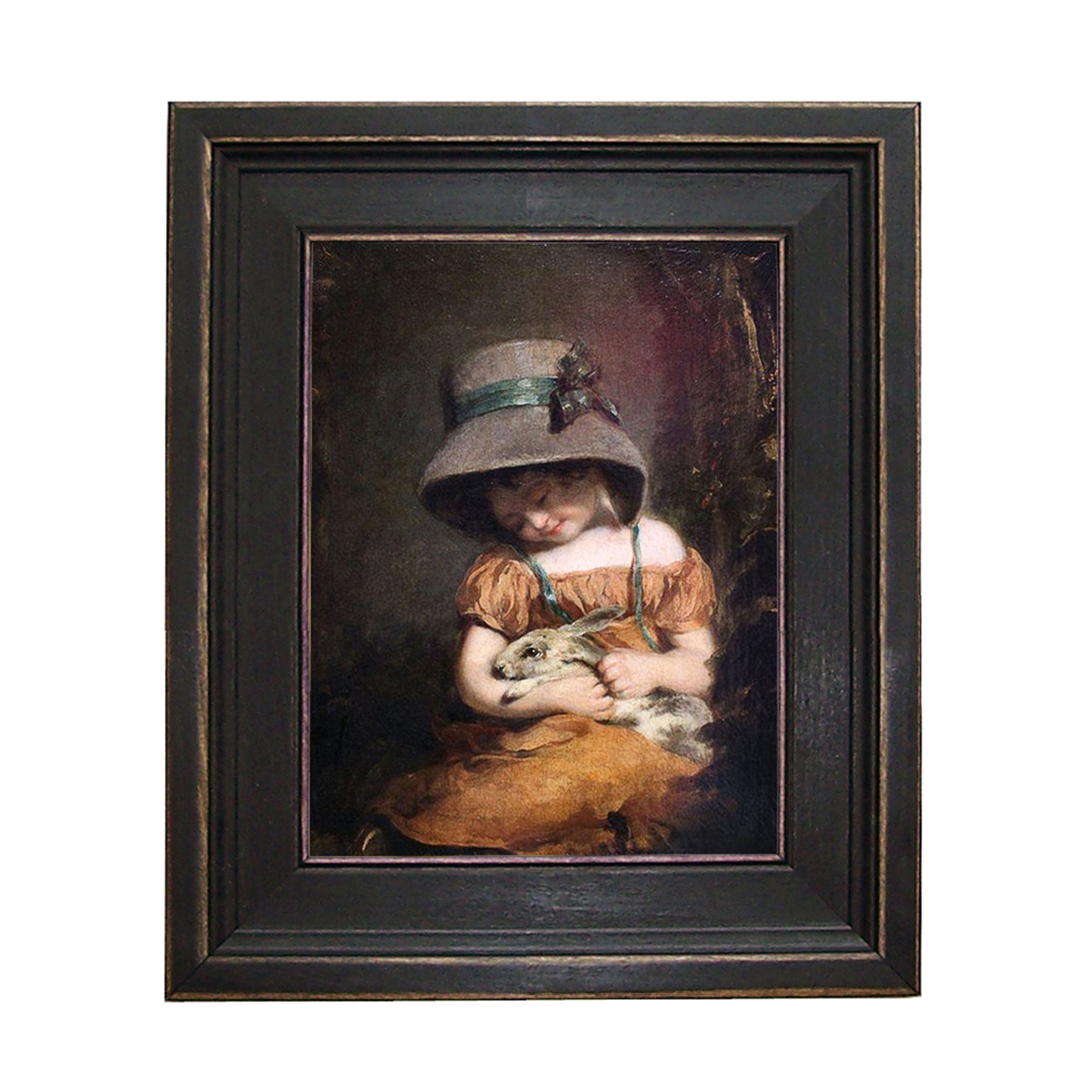 Girl With Rabbit Framed Oil Painting Reproduction Print on - Etsy