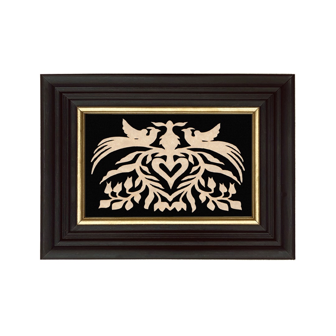 6” X 8” Peacocks and Flowers Scherenschnitte Paper Cutting, Antique ...