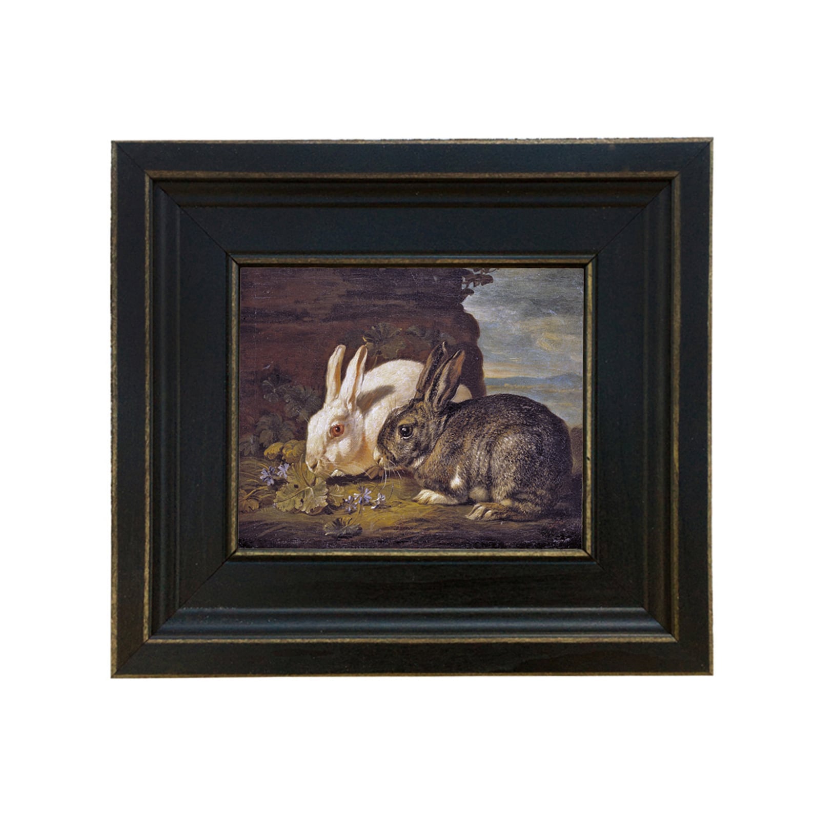 Pair of Rabbits Oil Painting Print Reproduction on Canvas in - Etsy