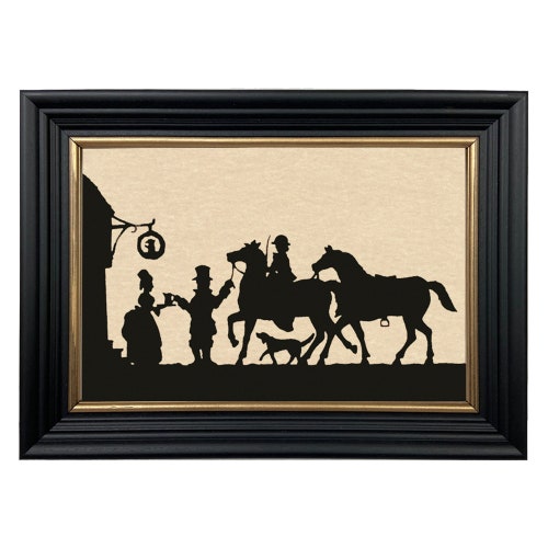 Parlor Time Framed Paper Cut Silhouette in Black Wood Frame - Etsy