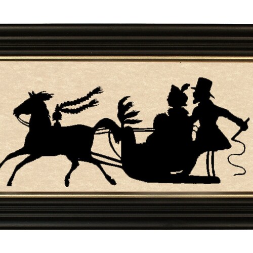 Framed christmas Caroling Paper Cut Silhouette in | Etsy