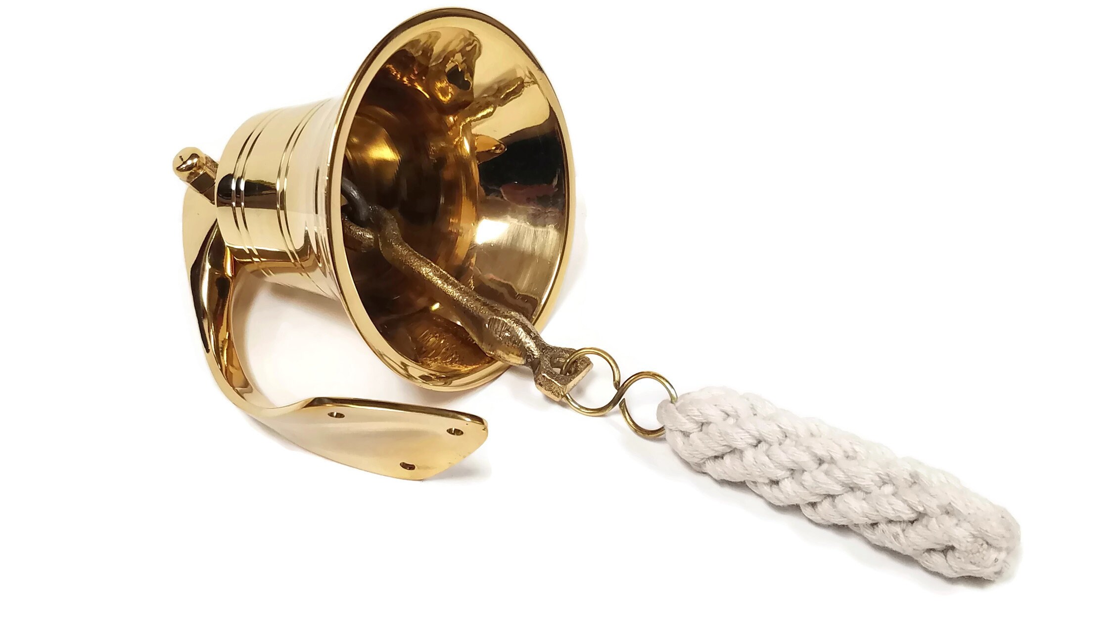 Solid Polished Brass 4 Nautical Ship Bell Replica With - Etsy