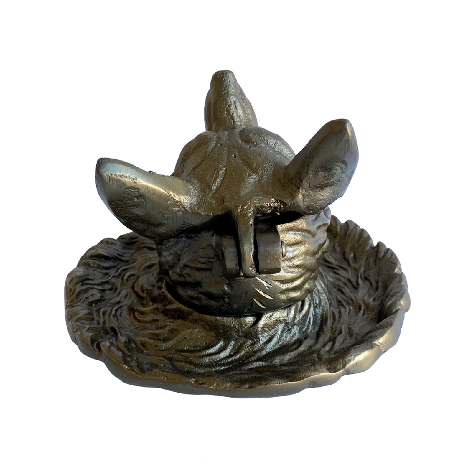 Antique Reproduction Brass Fox Head Inkwell: Equestrian Office Decor - Etsy