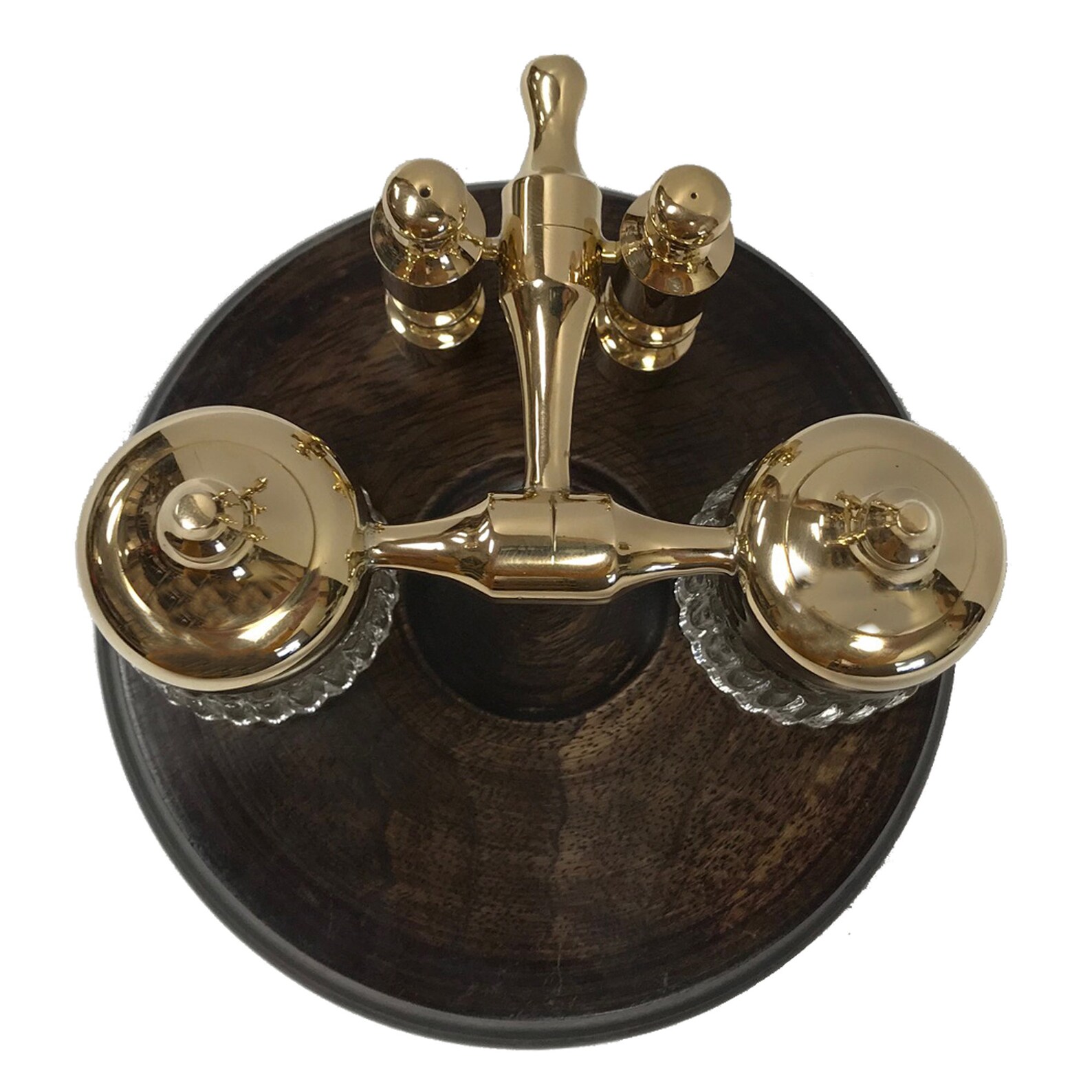 Wood and Polished Solid Brass Dual Inkwell Stand Antique | Etsy