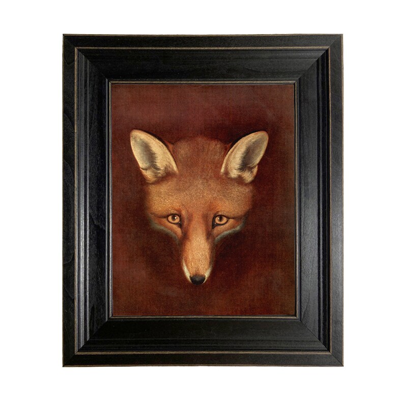 Framed Fox Head Oil Painting Print, English Country Decor - Etsy