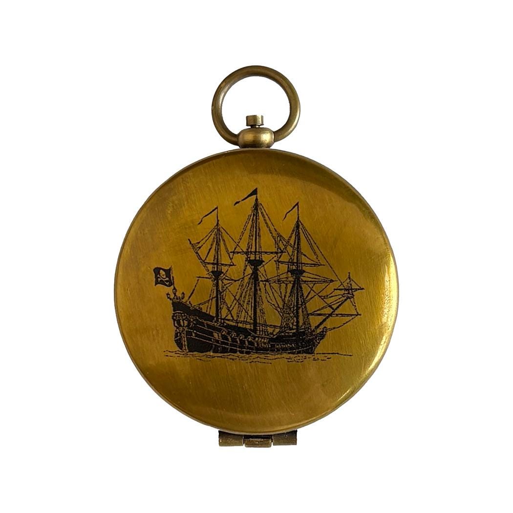 Antiqued Brass Pirate Ship Compass: Nautical Decor Gift (1-3/4") - Etsy