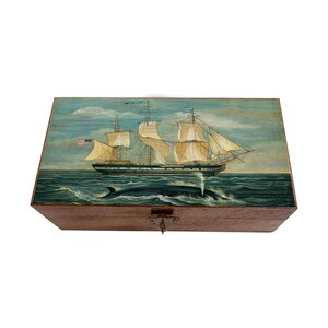 American Whaling Ship Wood Box: Nautical Coastal Decor, 5 Styles - Etsy