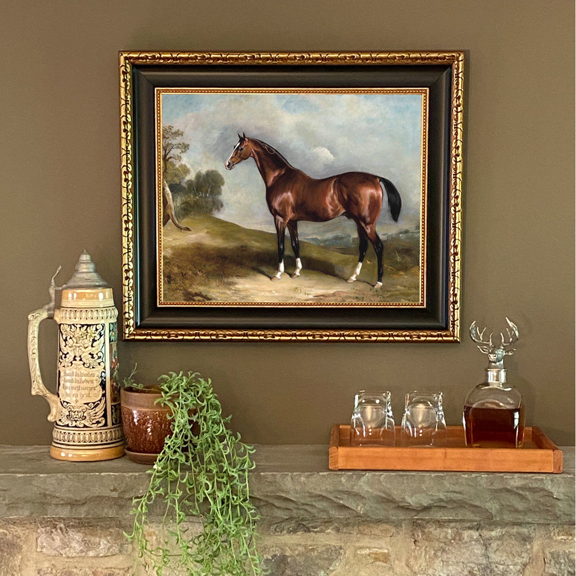Portrait of Sultan in Landscape Framed Canvas Print, Horse Wall Art - Etsy