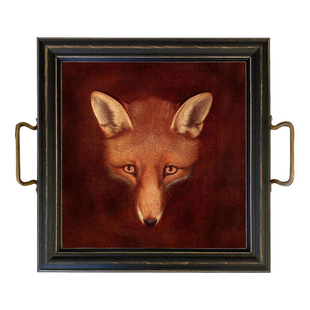 12 Fox Head Tray With Brass Handles - Etsy