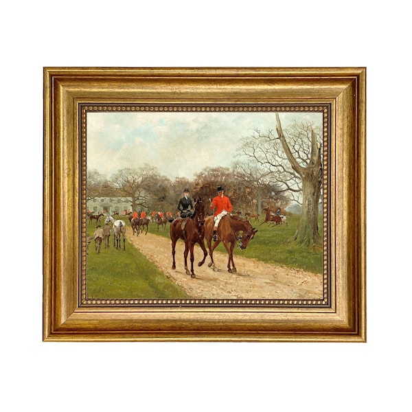 Antique Hunting Scene Oil Painting - Etsy