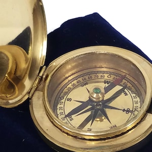 Solid Brass Pocket Compass, Vintage Style Nautical Decor - Etsy