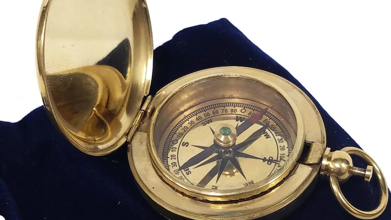Solid Brass Pocket Compass, Vintage Style Nautical Decor - Etsy