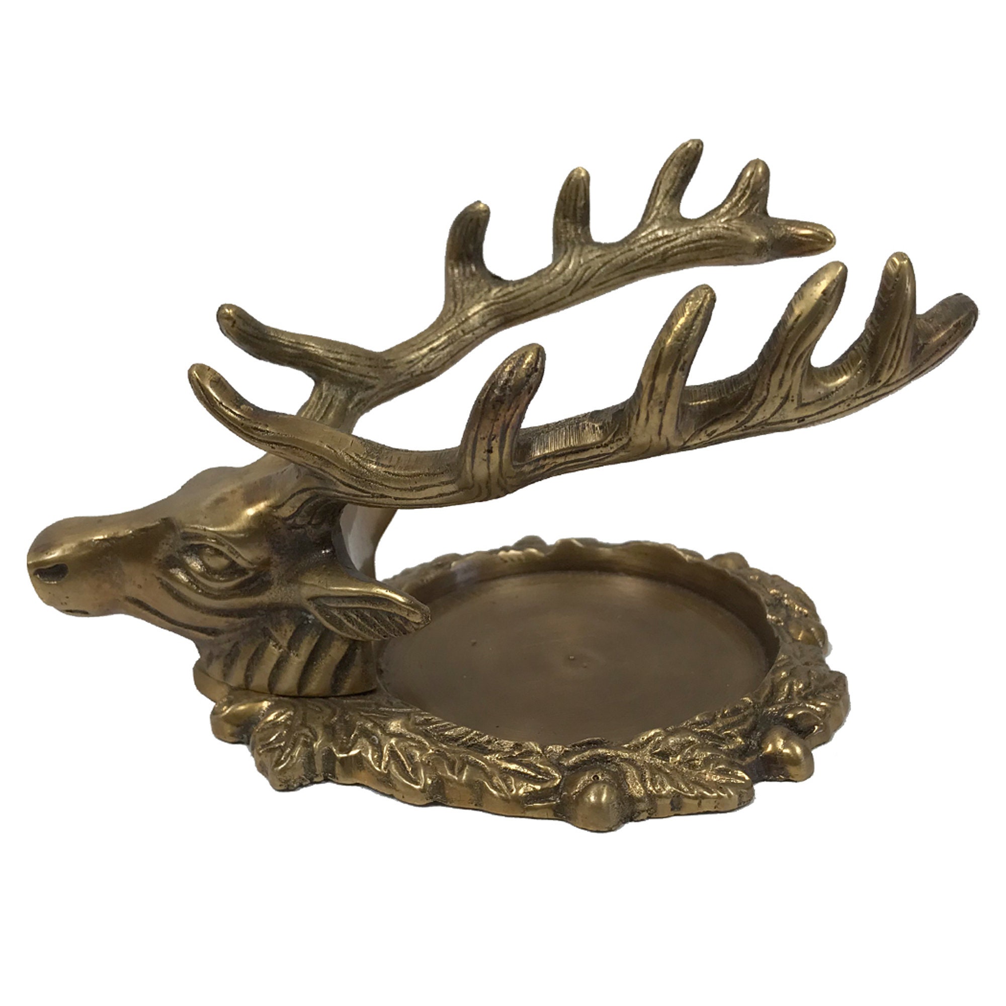 Antiqued Brass Stag Inkwell Pen Holder Set, Red Swirl Glass Inkwell - Etsy