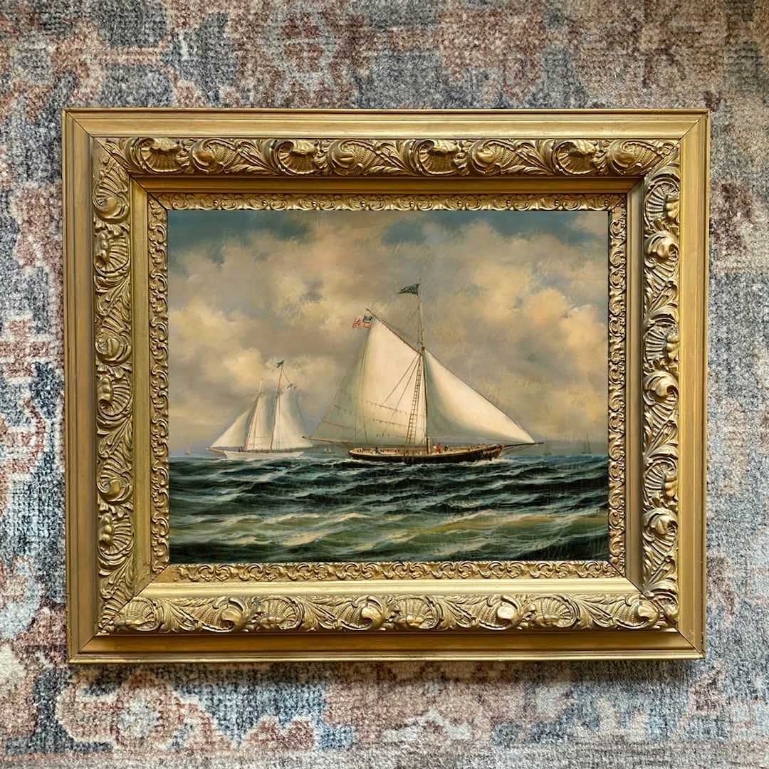 Large Antique Picture Frame With YOUR CHOICE of New Canvas - Etsy