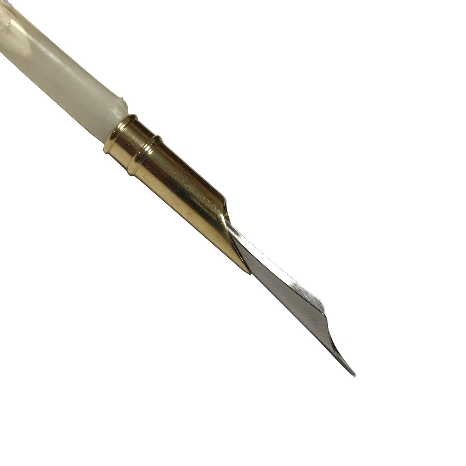 12" Goose Feather Quill With Brass Nib Holder-antique Reproduction - Etsy