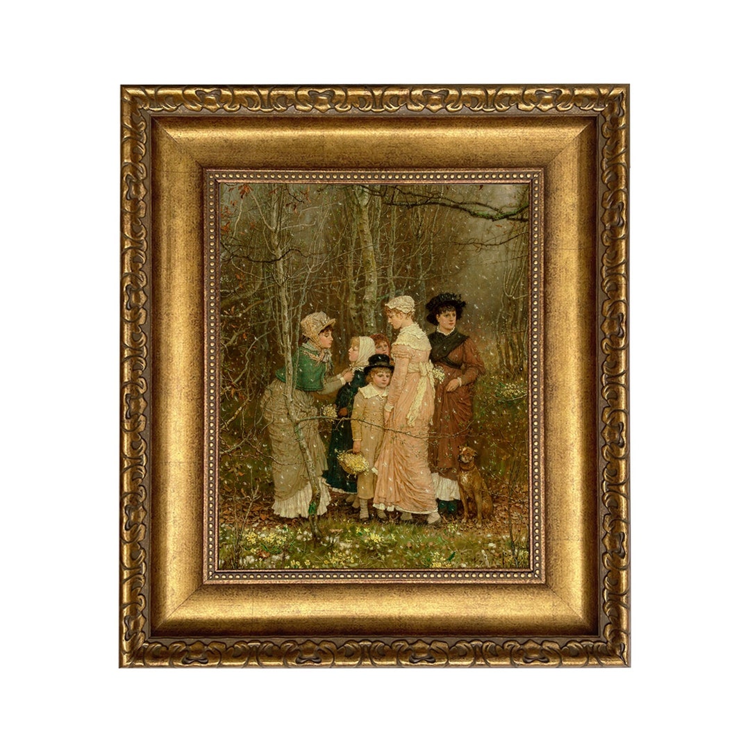 Springtime Snow Victorian Oil Painting Print on Canvas, Women, Girls ...