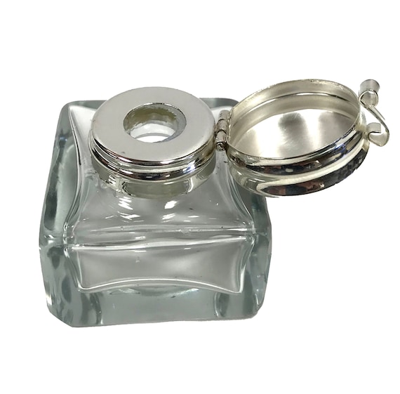 Figurines & Knick Knacks Collectibles Vintage Glass Inkwell Square ...
