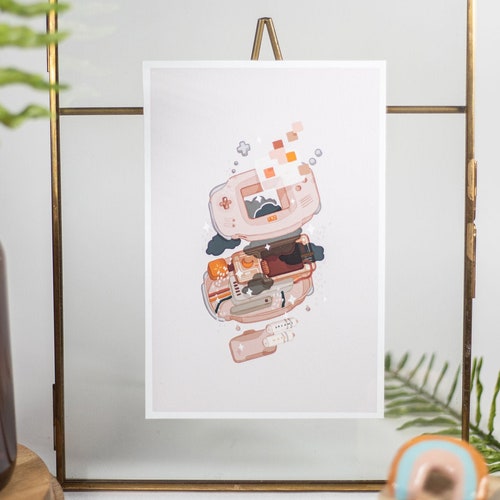 Dreamy Deconstructed Gameboy Art Print Art Print Game Art - Etsy