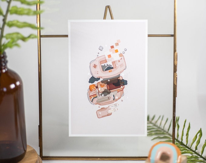 Dreamy Deconstructed Gameboy Art Print Art Print Game Art Print A6 ...