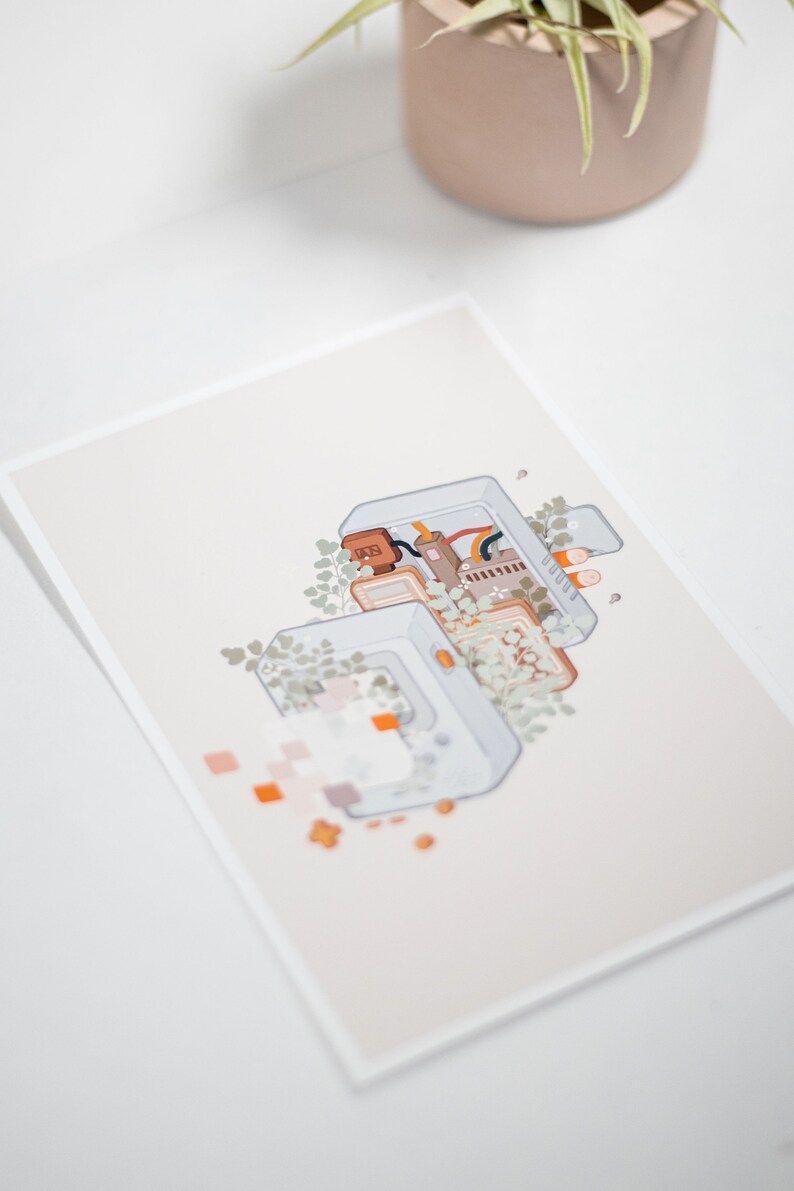 Plant Deconstructed Gameboy Color Art Print Art Print Game - Etsy