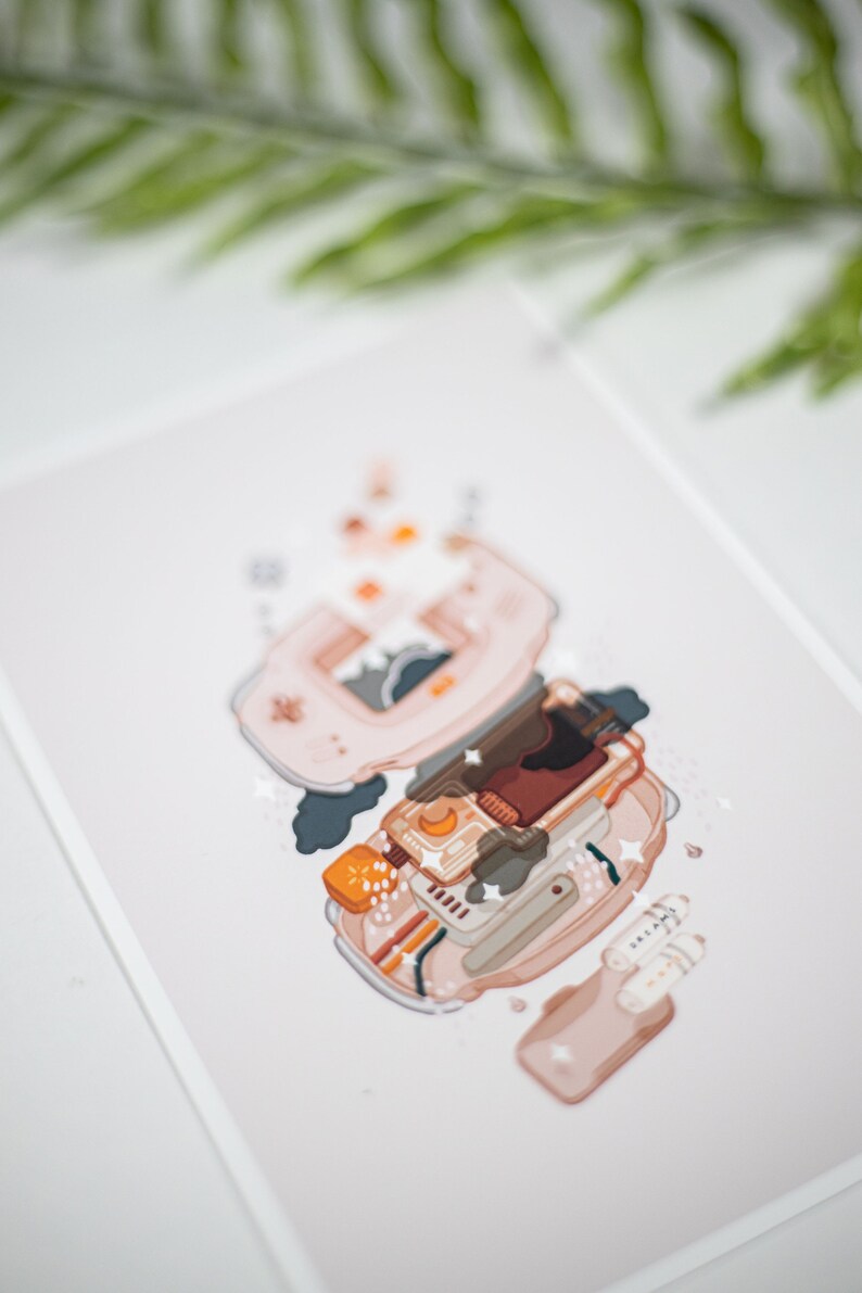 Dreamy Deconstructed Gameboy Art Print Art Print Game Art - Etsy