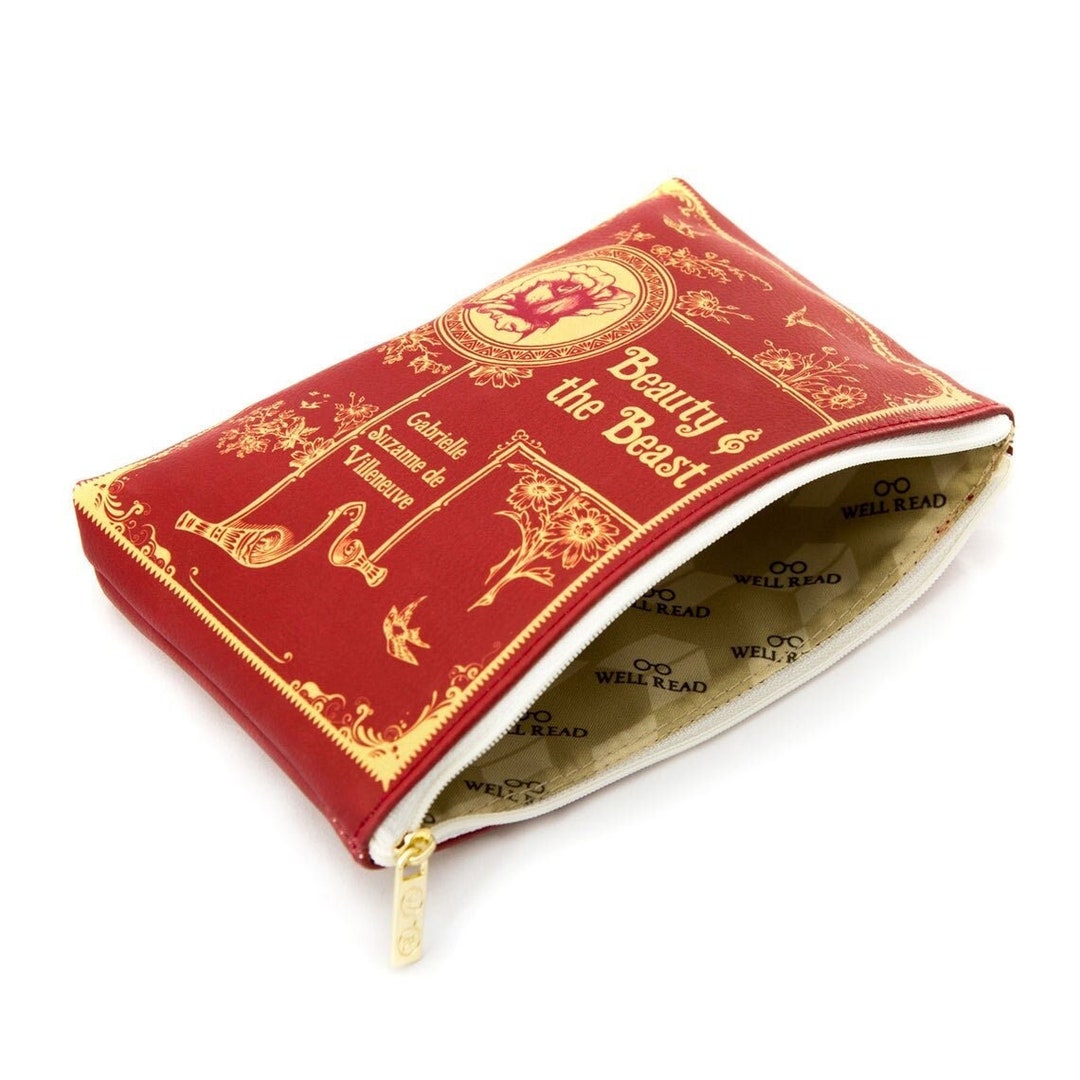 Beauty and the Beast Book Wallet, Stocking Stuffer, Red Leather Make up ...