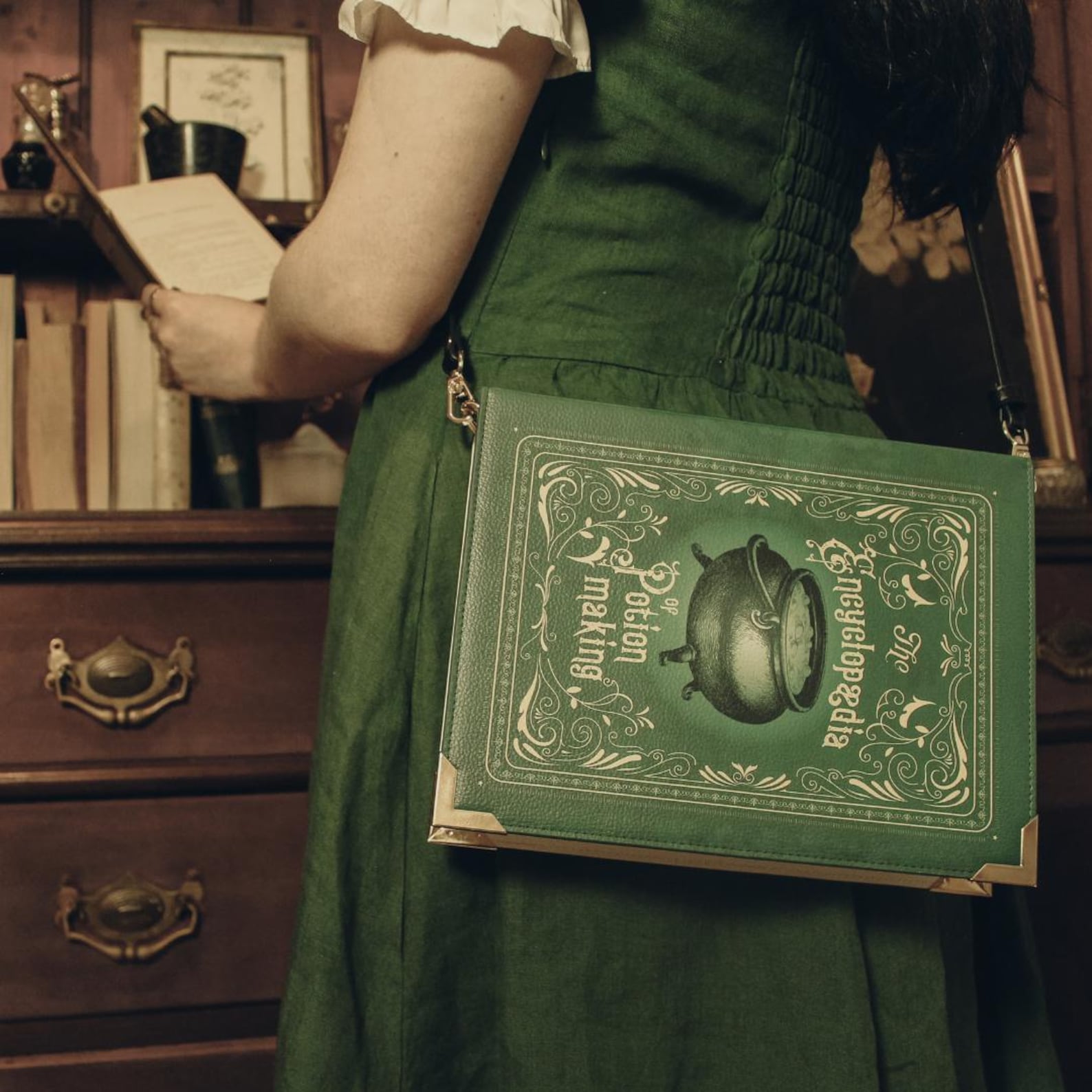 The Encyclopedia of Potion Making Book Handbag, Dark Academia Crossbody ...