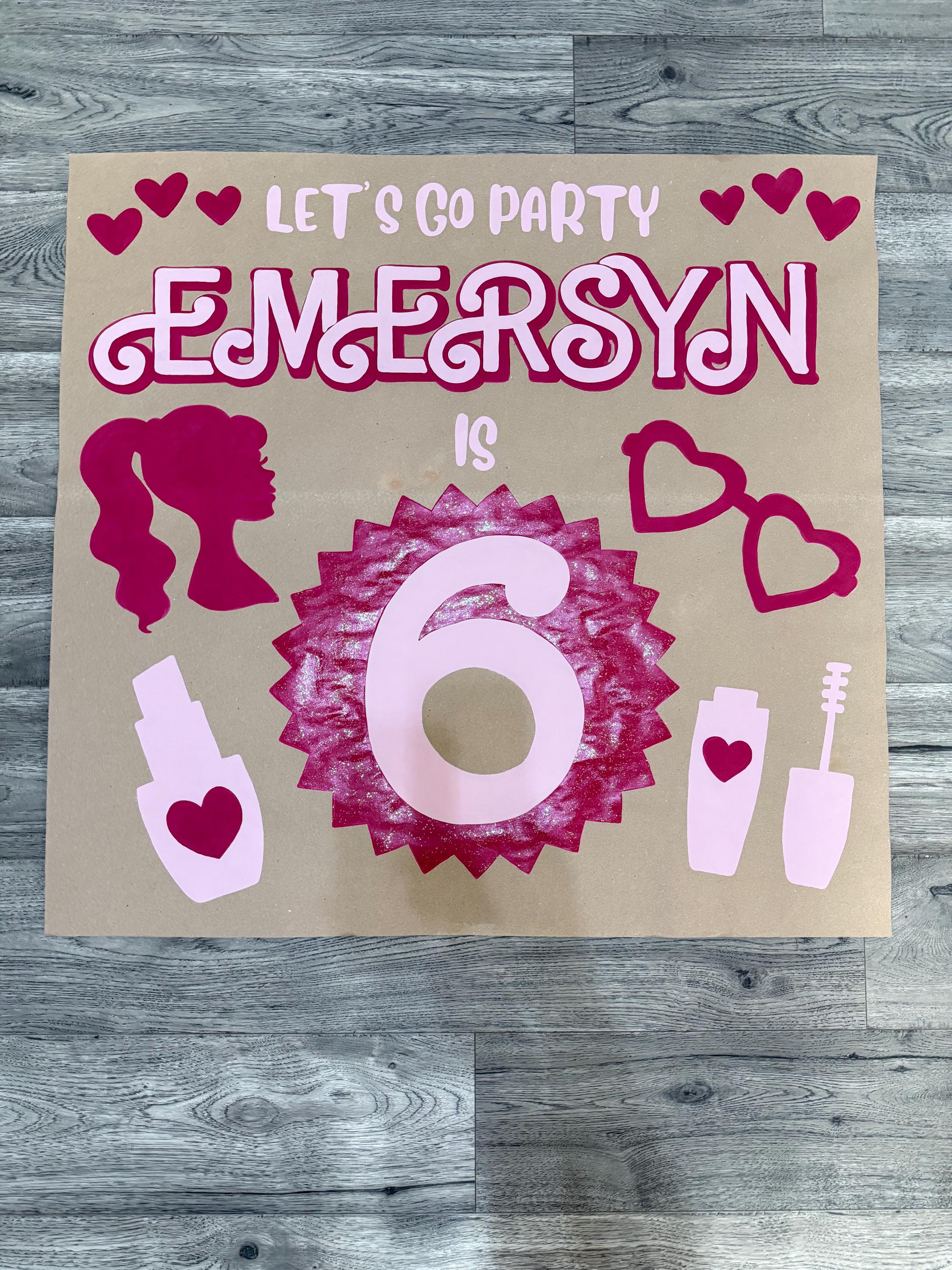 Hand Painted Barbie Birthday Banner, Birthday Banner, Party Banner ...