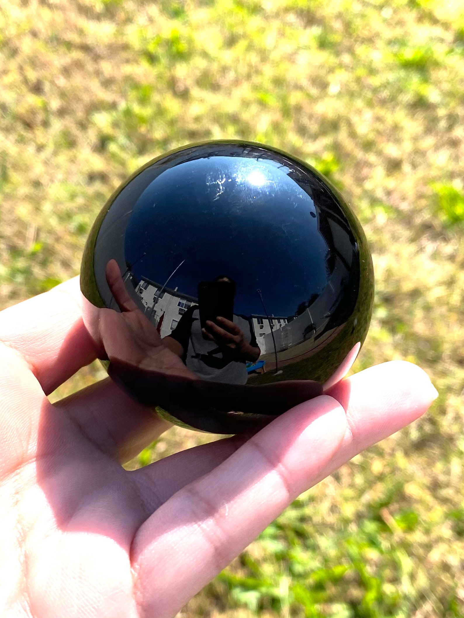 Black Obsidian Sphere Crystal Ball Polished Obsidian Orb | Etsy Singapore