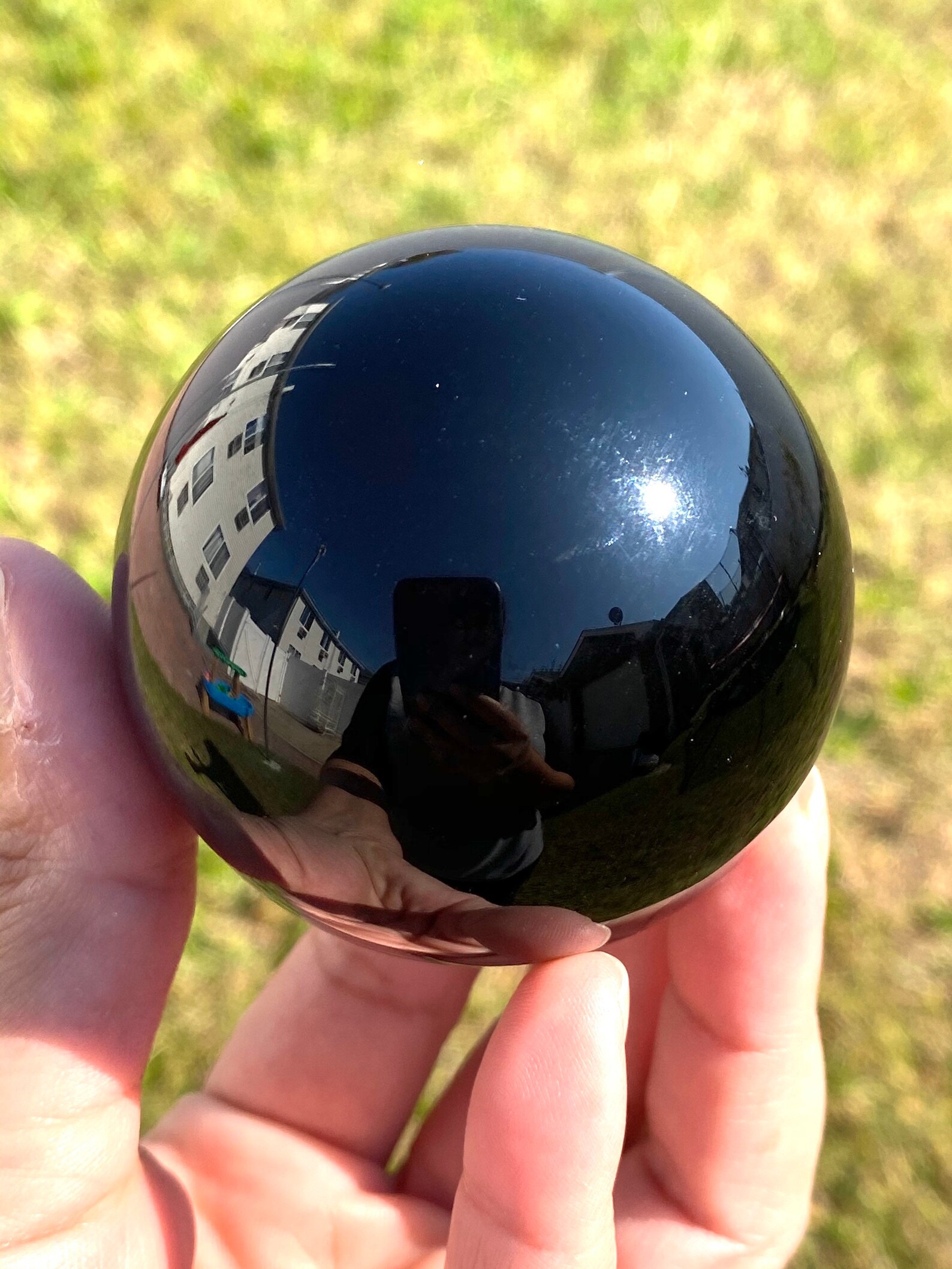 Black Obsidian Sphere Crystal Ball Polished Obsidian Orb | Etsy Singapore