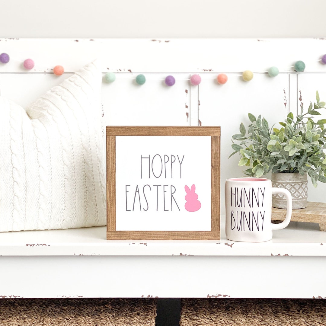 Hoppy Easter Sign | Peep Sign | Farmhouse Easter Sign | Farmhouse ...