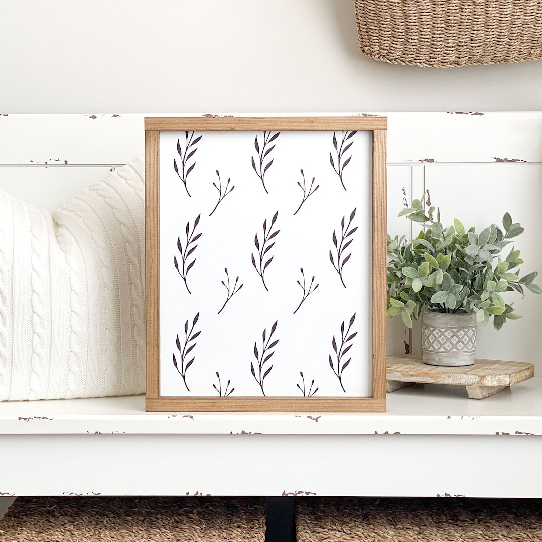 Botanical Leaves Layering Sign | Farmhouse Spring Sign | Greenery Wood ...