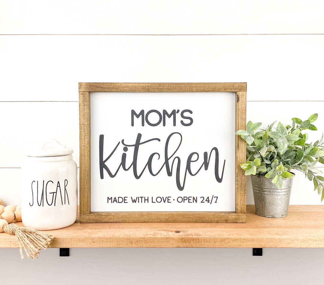 Mom's Kitchen Sign | Hand Painted Sign | Farmhouse Sign | Custom Sign ...