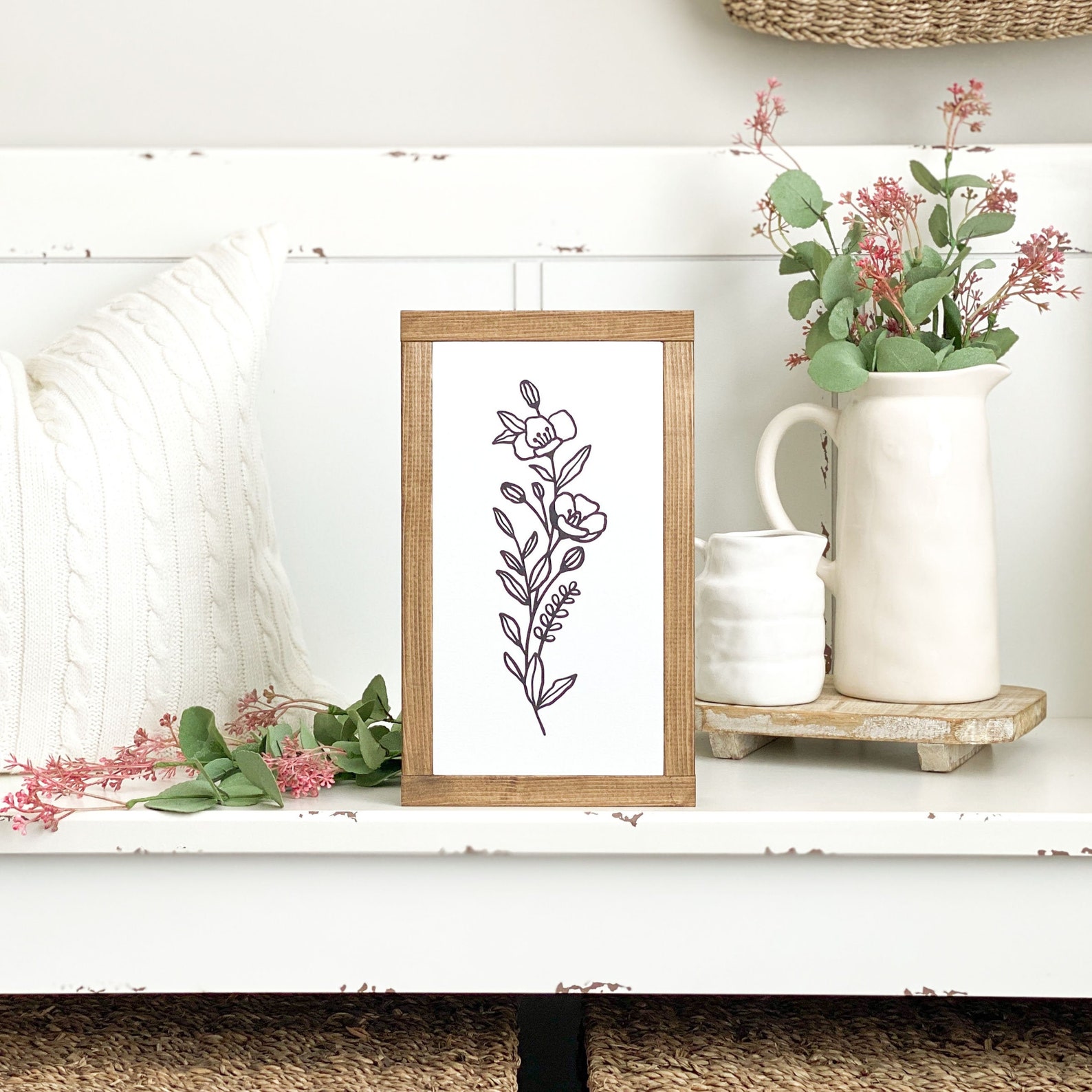 Wildflower Sign Farmhouse Spring Sign Botanical Sign - Etsy