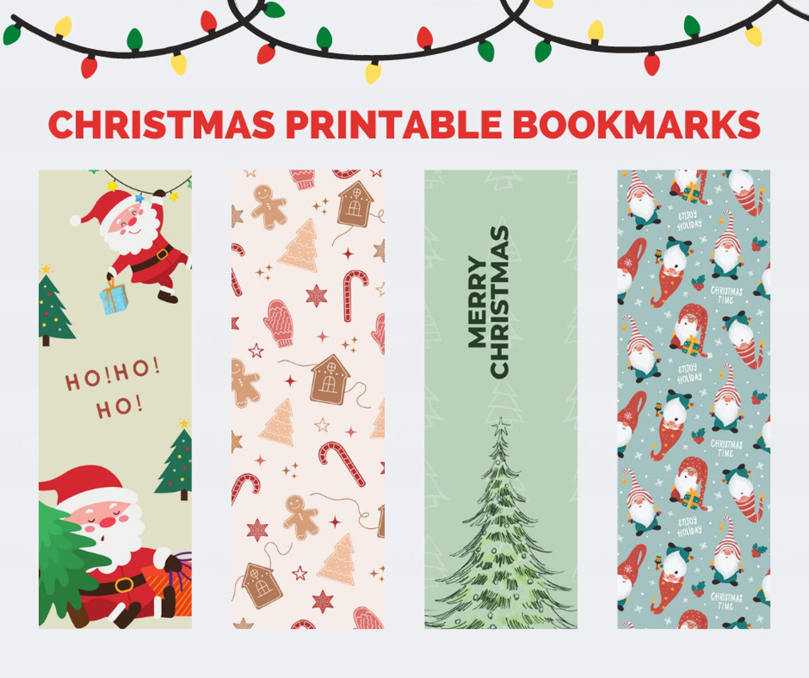 Printable Christmas Bookmarks- Instant Download- Set of 4! - Etsy