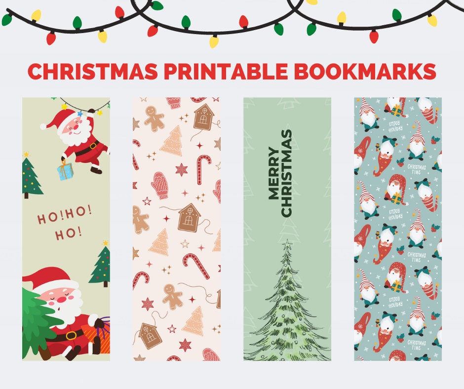 Printable Christmas Bookmarks- Instant Download- Set of 4! - Etsy