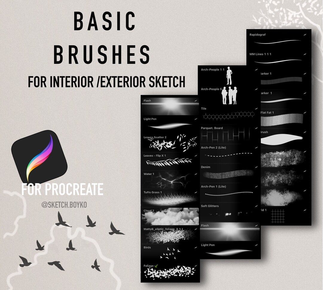 Procreate “basic Brushes” for Interior/exterior/landscape Sketch - Etsy