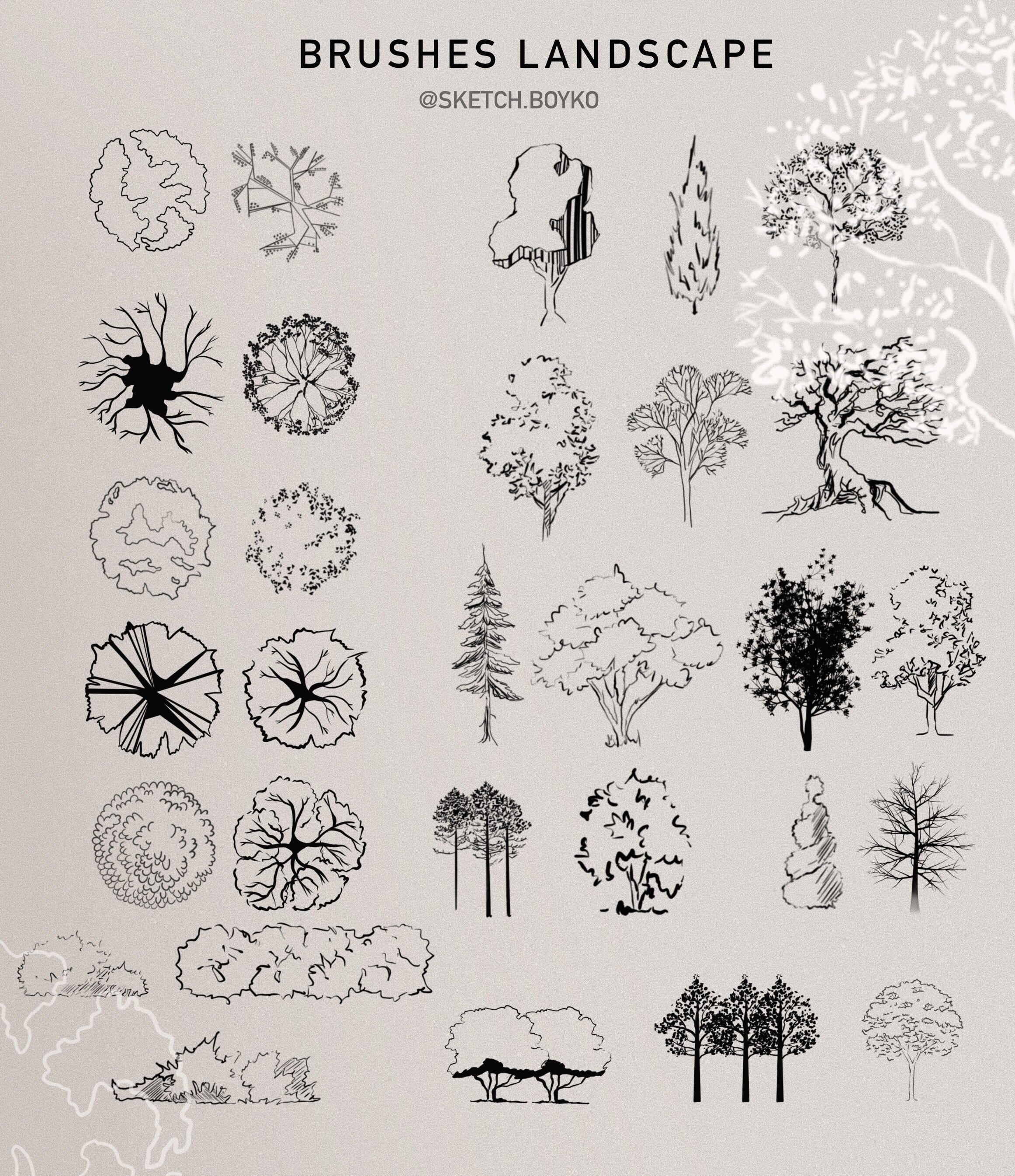 30 Brushes for Procreate "landscape" - Etsy