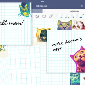Digital Sticker Pack of Kitty Cat Post It Notes for Goodnotes - Etsy