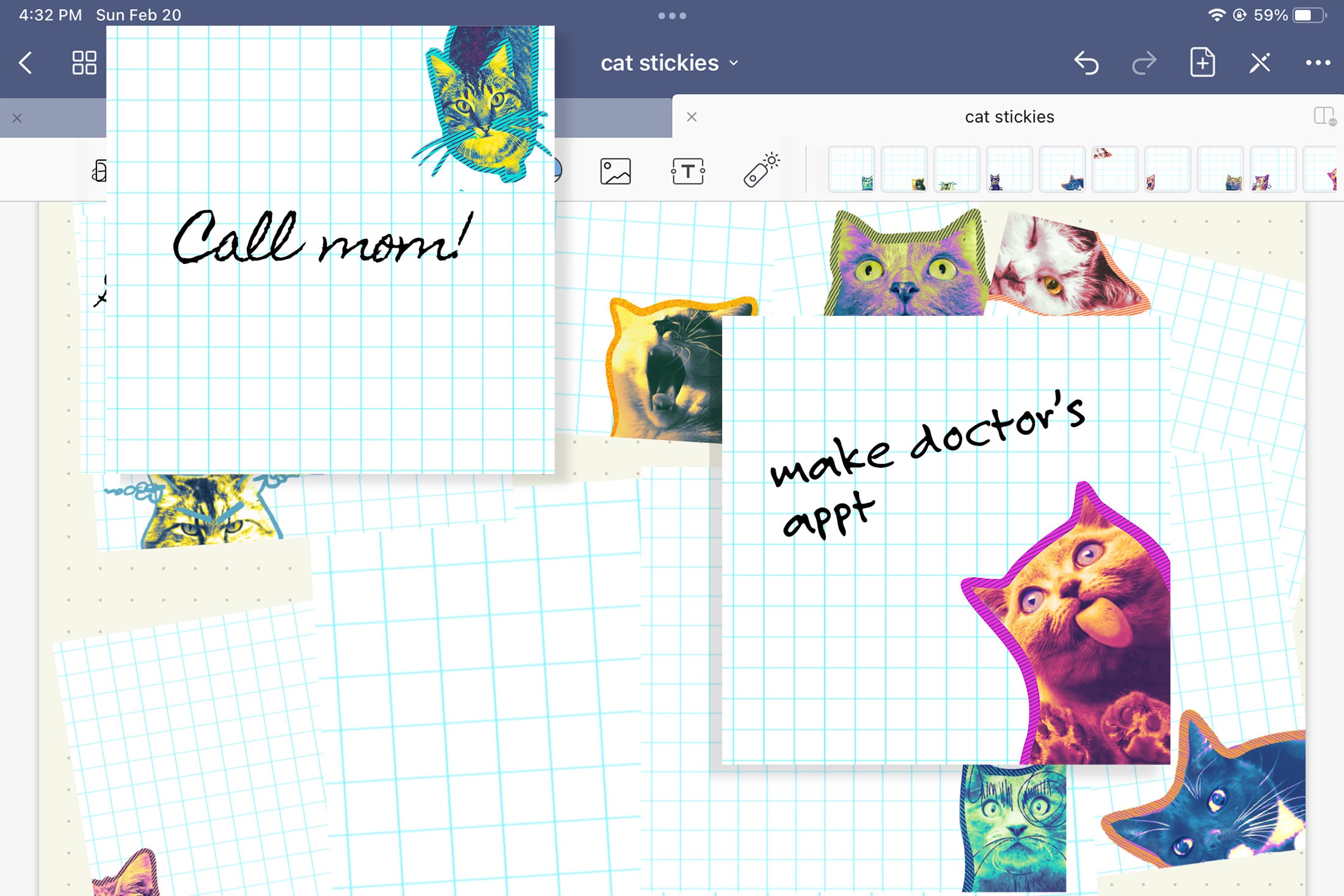 Digital Sticker Pack of Kitty Cat Post It Notes for Goodnotes - Etsy
