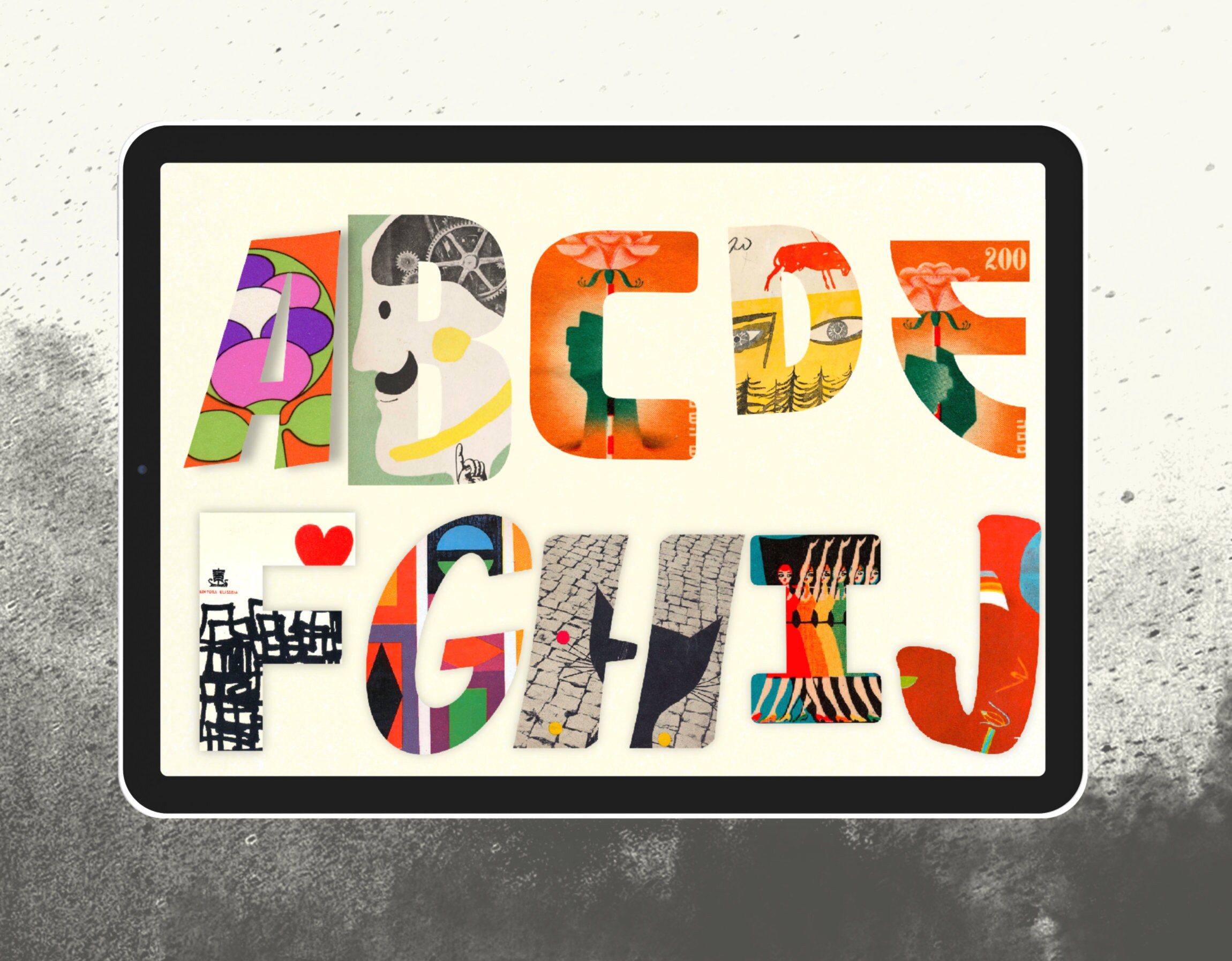 Midcentury Alphabet Digital Sticker Pack for Goodnotes Digital ...