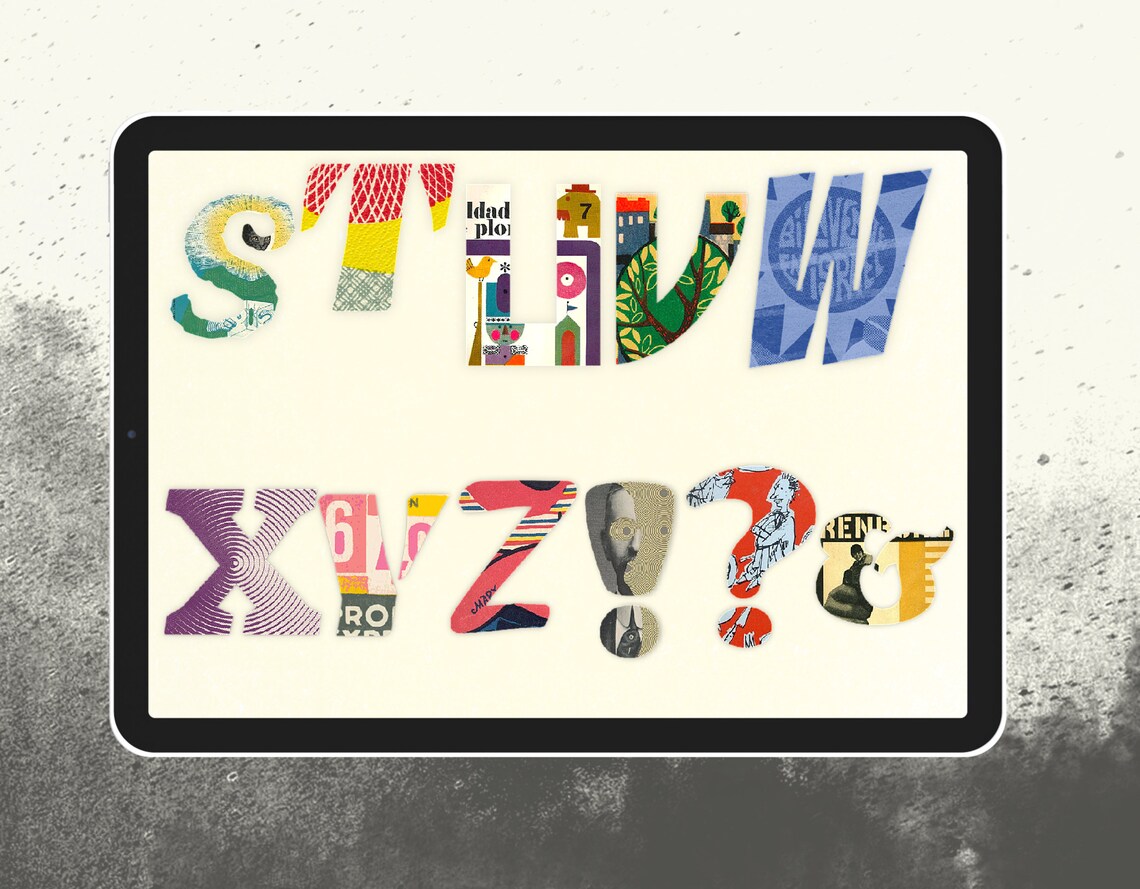 Midcentury Alphabet Digital Sticker Pack for Goodnotes Digital ...