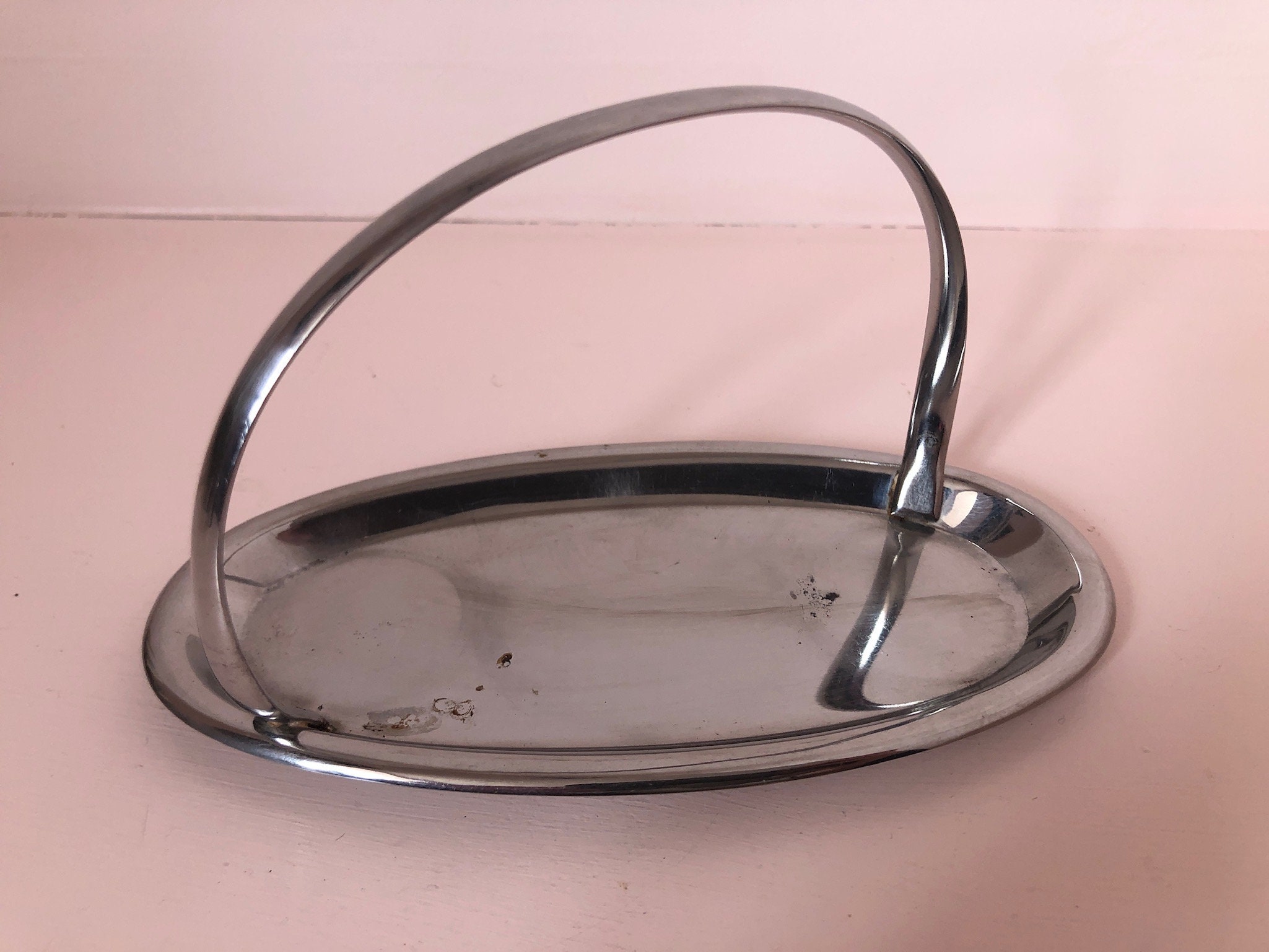 Old Hall Stainless Steel Condiment Set on Oval Tray With Flat Handle ...